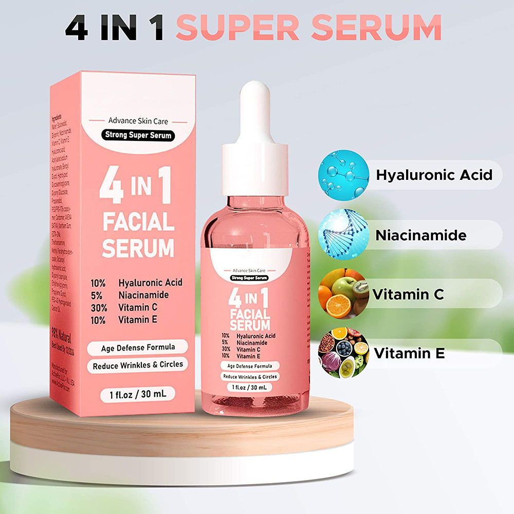 Skin Serum Private Label 4 In 1 Niacinamide Whitening Vitamin C Anti ...